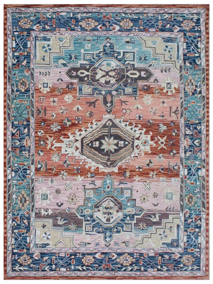 HPT_22 RED BLUE RUGS - The Ambiente